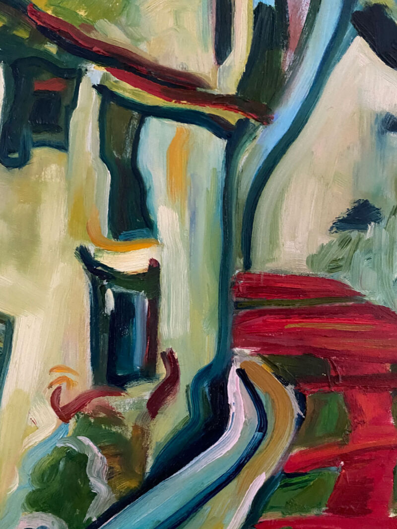 The Red Path - after Soutine - Cityscape Oil Painting Art