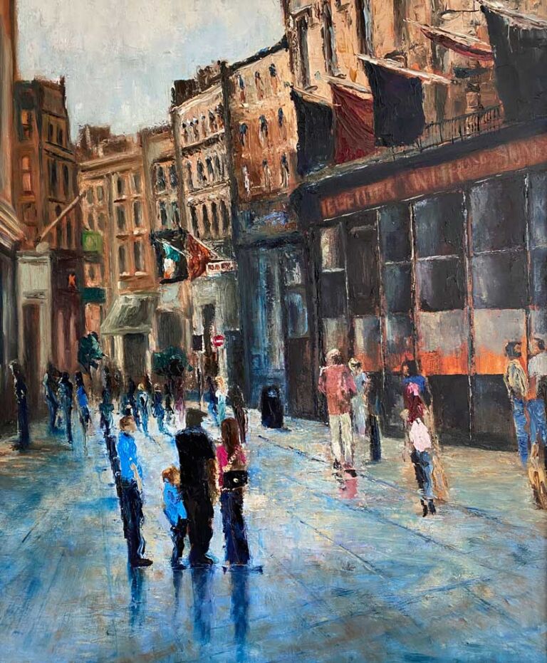 The Court Rests - Original Cityscape Oil Painting