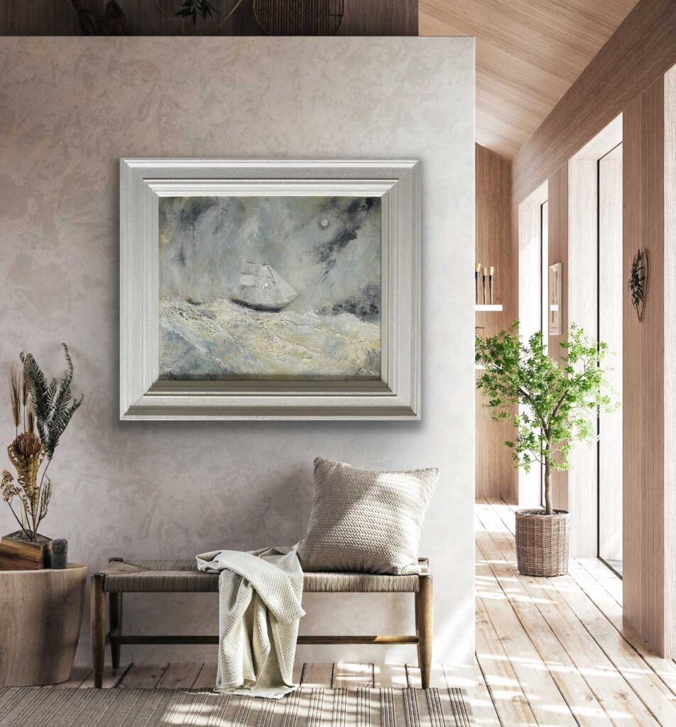 Homeward Under The Moonlit Sky | Original Seascape Painting